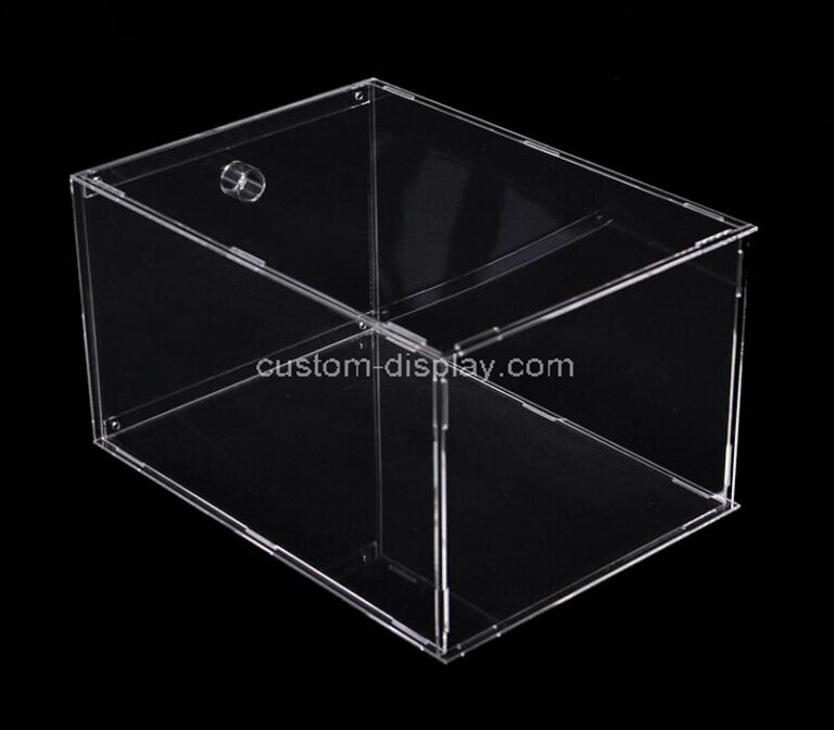 Custom large clear plexiglass box with lid, custom acrylic box