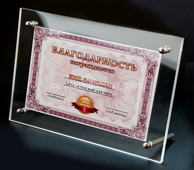 A4 size certificate frame, acrylic modern certificate frame