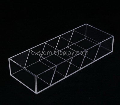 Acrylic compartment box with dividers, lucite compartment organizer box