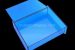 Oblate blue acrylic box with lid, perspex acrylic storage box