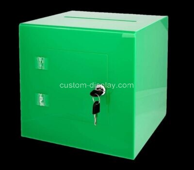 Custom tall perspex charity box with brochure holder