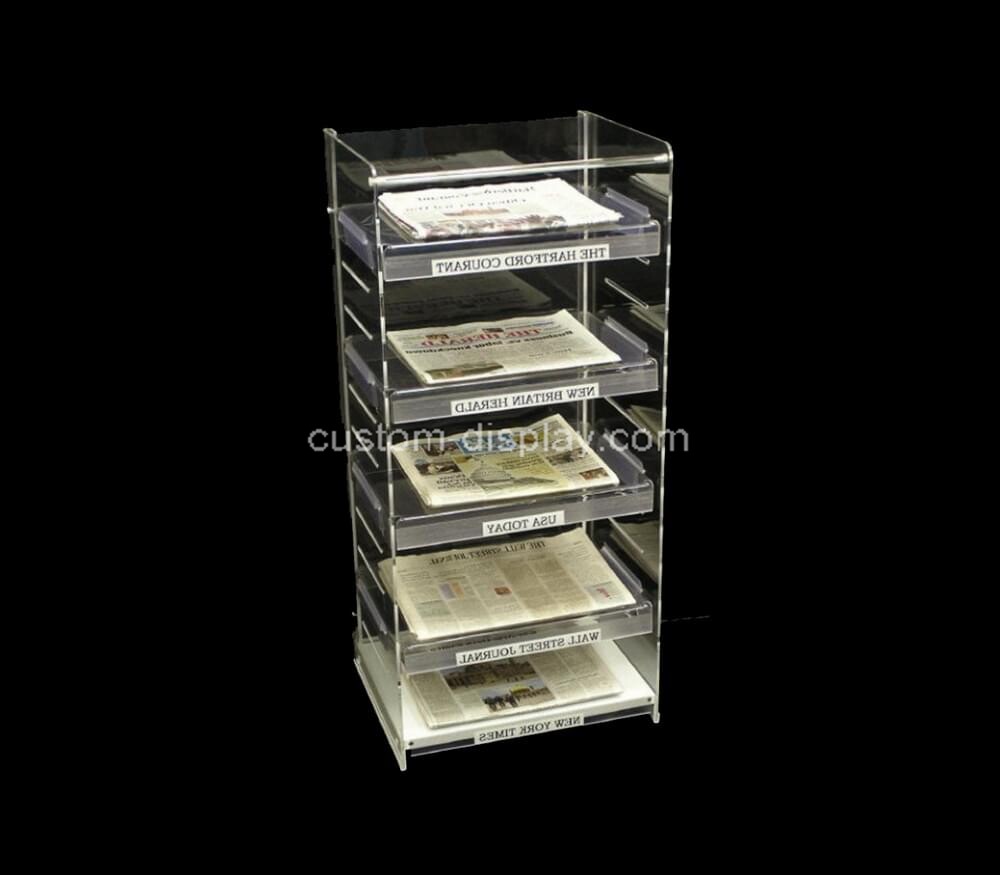 Plexiglass supplier customize floor standing acrylic newspaper holders