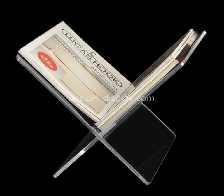 Custom acrylic X shape tabletop book holder