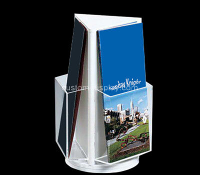 Custom acrylic 3 sided rotating sign holder